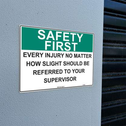 Report All Injuries Sign - Next Day Safety