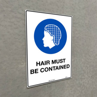Hair Must Be Contained Mandatory Sign - Next Day Safety