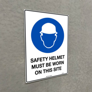 Safety Helmet Must Be Worn On This Site Mandatory Sign - Next Day Safety