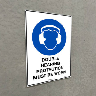 Double Hearing Protection Must Be Worn Mandatory Sign - Next Day Safety