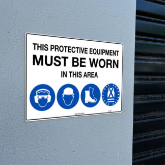 This Protective Equipment Must Be Worn In This Area Mandatory Sign ...