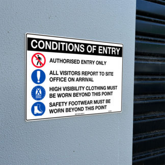Entry Conditions Notice Sign - Next Day Safety