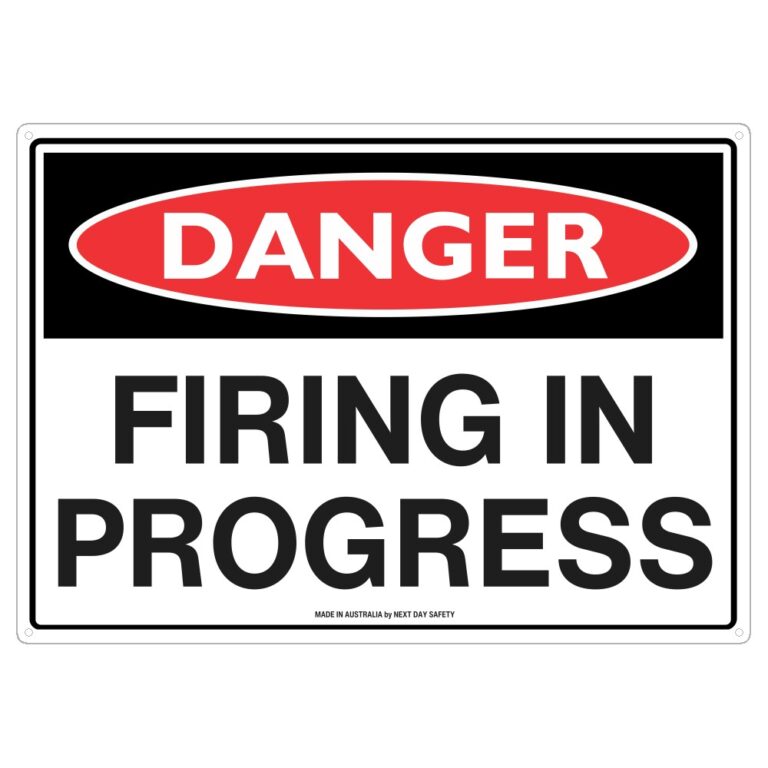 Danger Firing In Progress Safety Sign - Next Day Safety