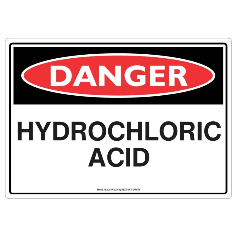 Danger Hydrochloric Acid Safety Sign - Next Day Safety