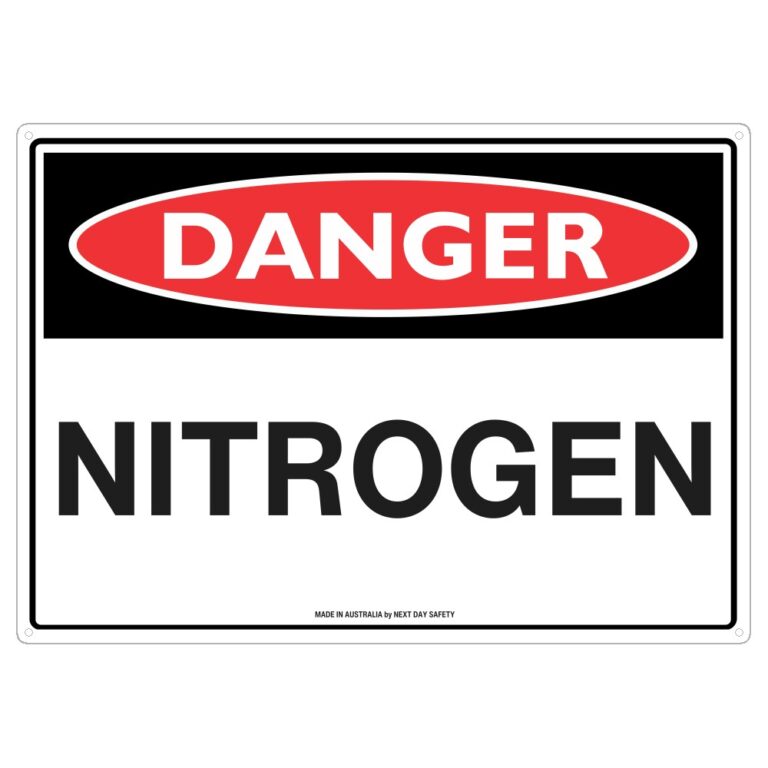 Danger Nitrogen Sign for Hazardous Gas Areas - Next Day Safety