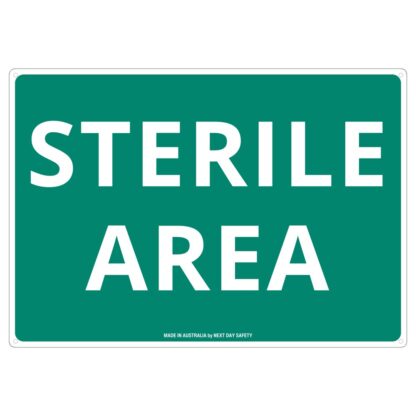 Sterile Area Sign – Green Safety Sign for Controlled Environments ...