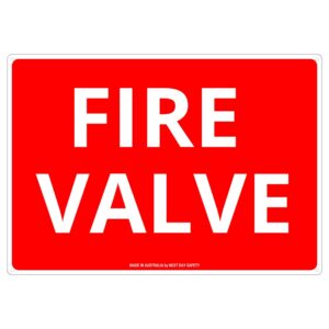 Fire Valve Safety Sign – Red And White - Next Day Safety