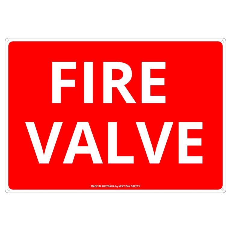 Fire Valve Safety Sign – Red And White - Next Day Safety