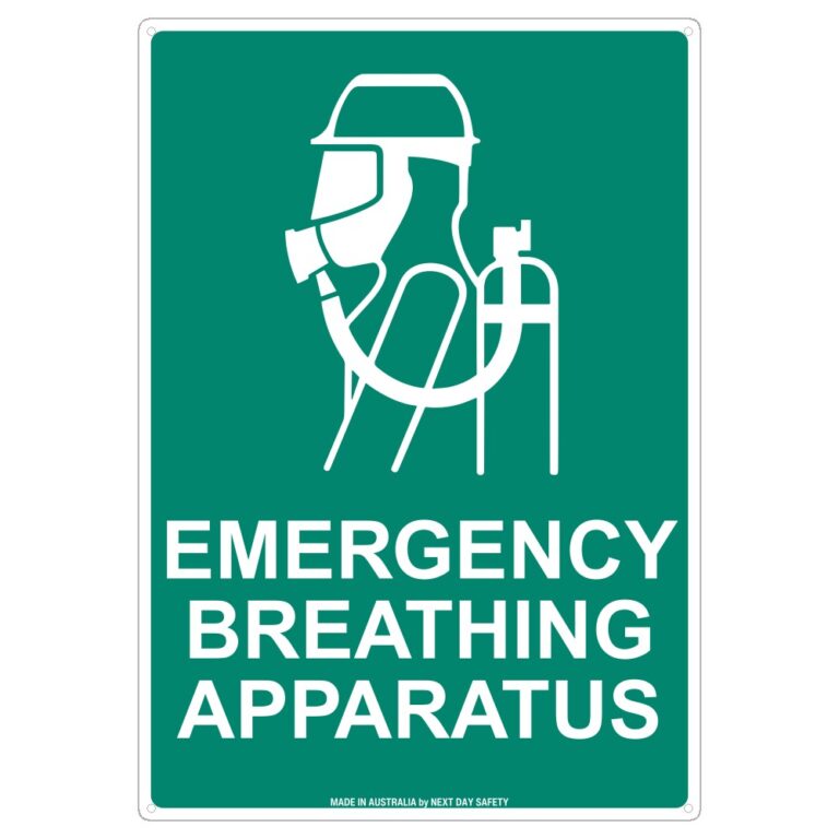 Emergency Breathing Apparatus Sign – Green & White - Next Day Safety